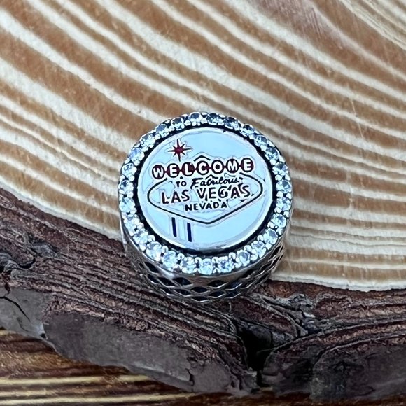 Pandora | Jewelry | Pandora Jewel Of Las Vegas Sign Cz Button Charm ...